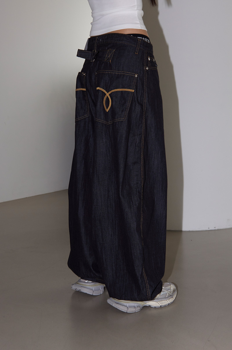 [SS] CHOLO BACK TAPE MEGA WIDE RAW DENIM - 런츠