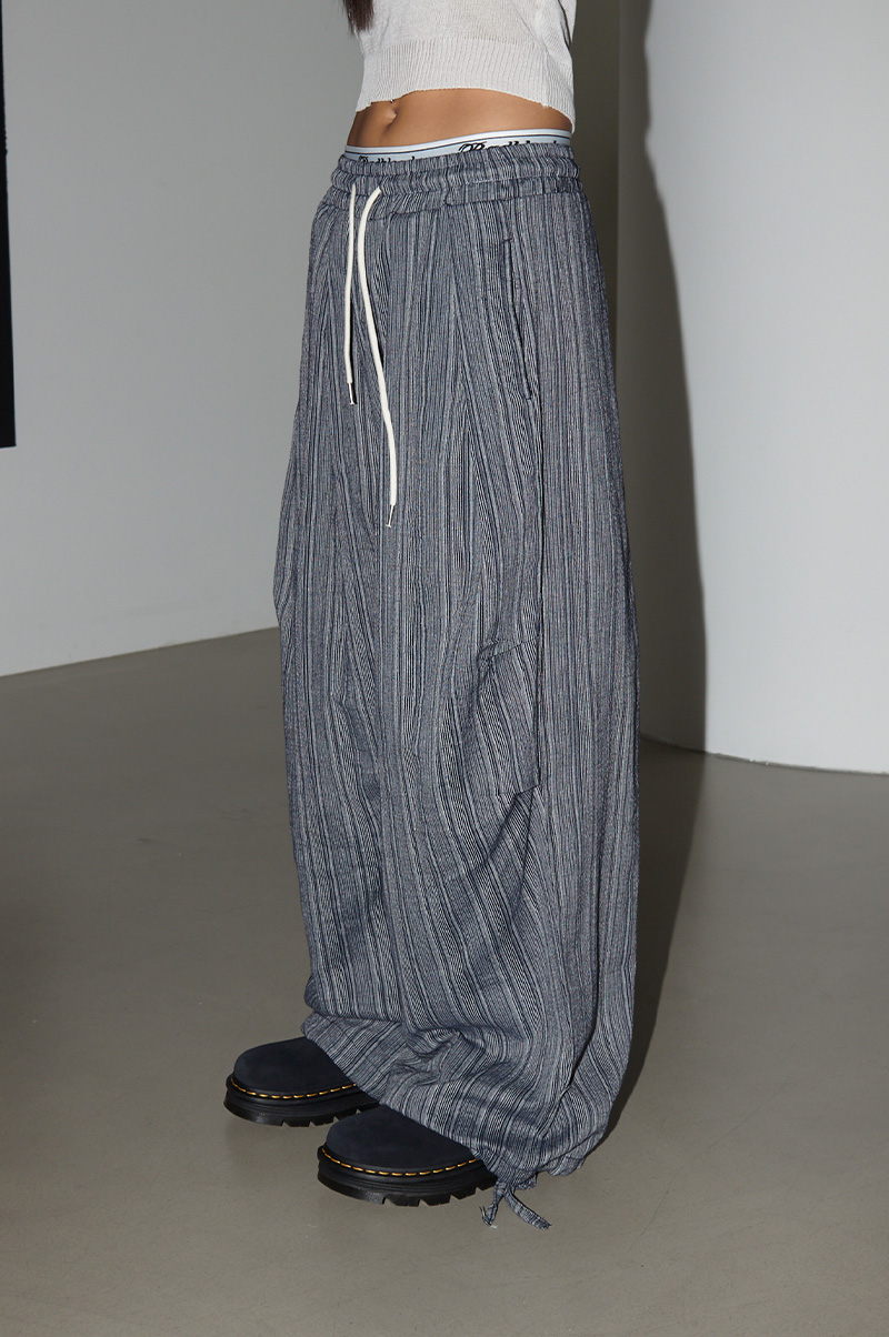 STORY LINEN MEGA WIDE STRIPE PANTS - 런츠