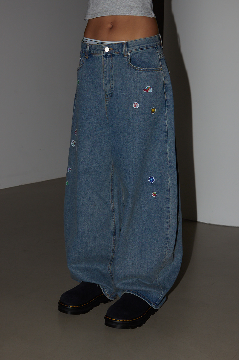 STICKER MEGA WIDE DENIM | 런츠