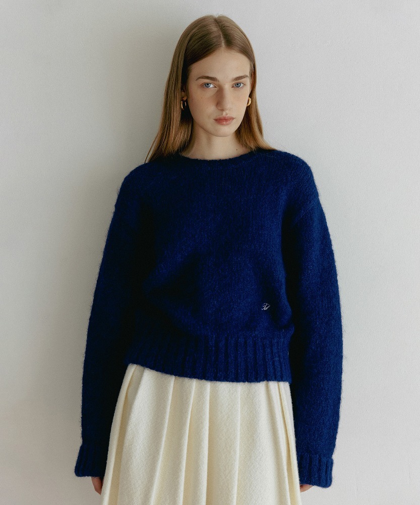 ALPACA ROUND PULLOVER BLUE - TTUDEMENT