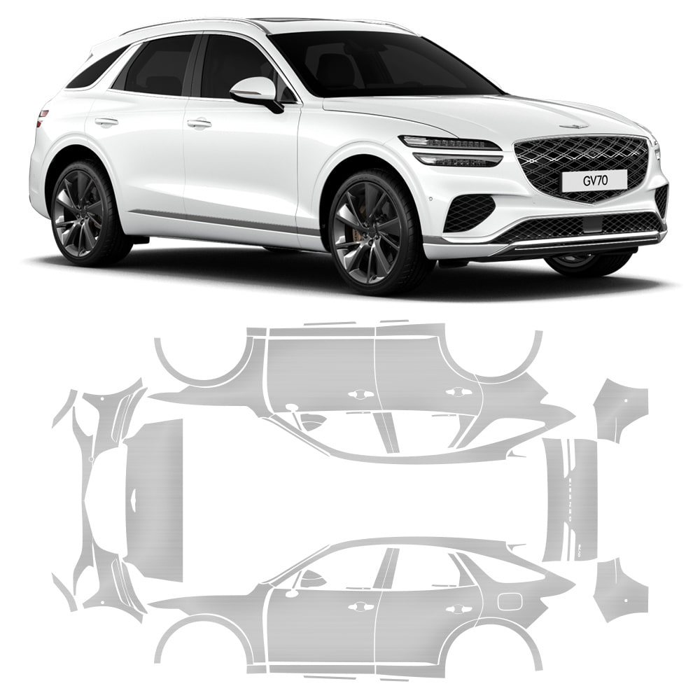 제네시스 GV70 페이스리프트 전면 프론트범퍼+헤드라이트 PPF 필름 풀세트 - 스코코