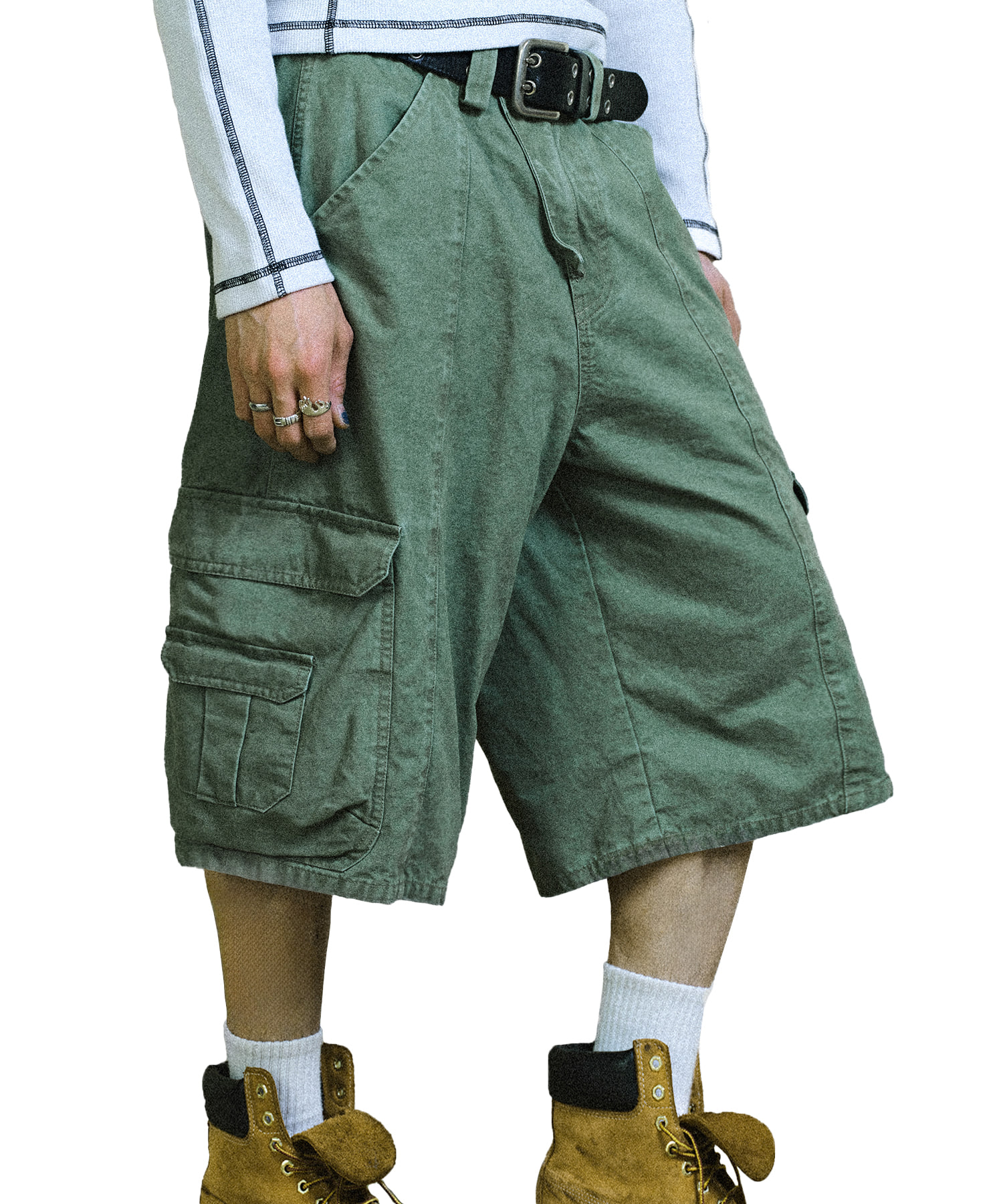 WIDE CARGO SHORTS KHAKI Suade