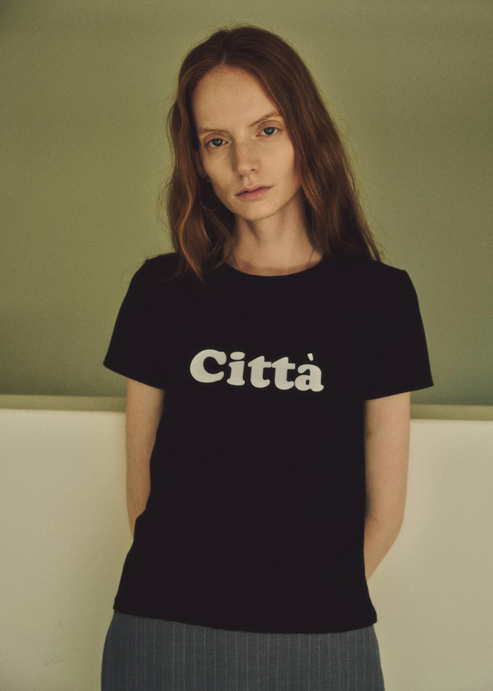 CITTA Signature Logo Slim T-shirt_CTT332(Black) - CITTA