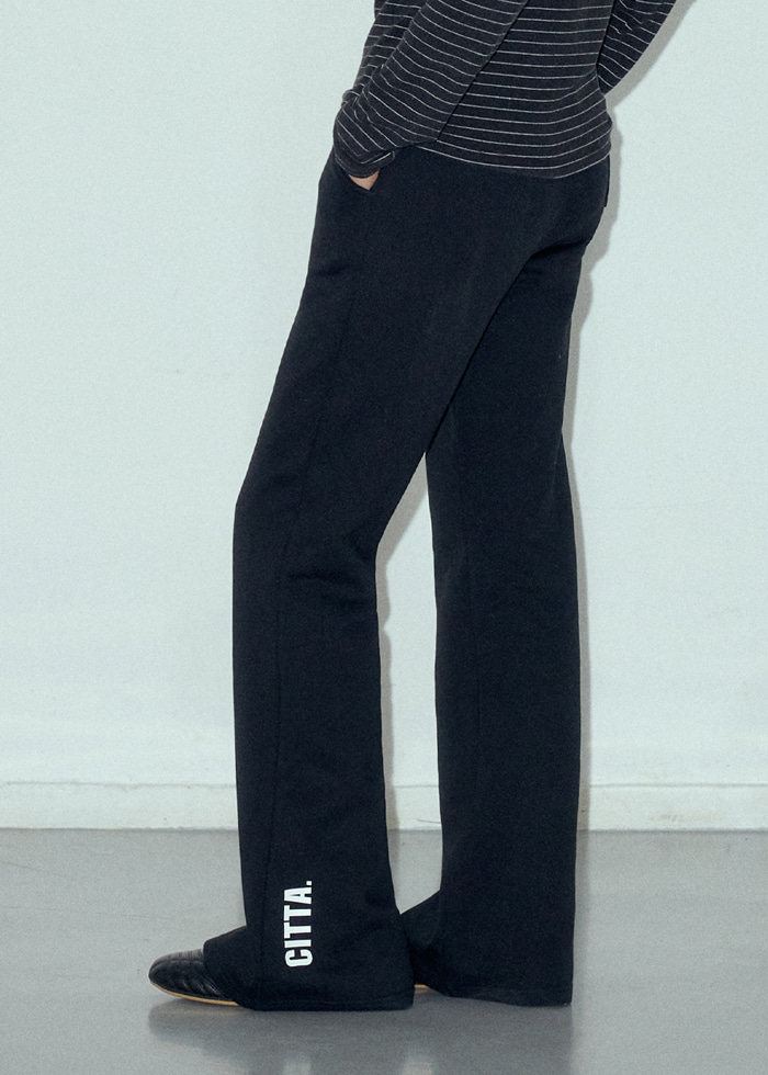 Every Day Relaxed Citta Logo Boot-cut Trousers_CTB536(Black) - CITTA