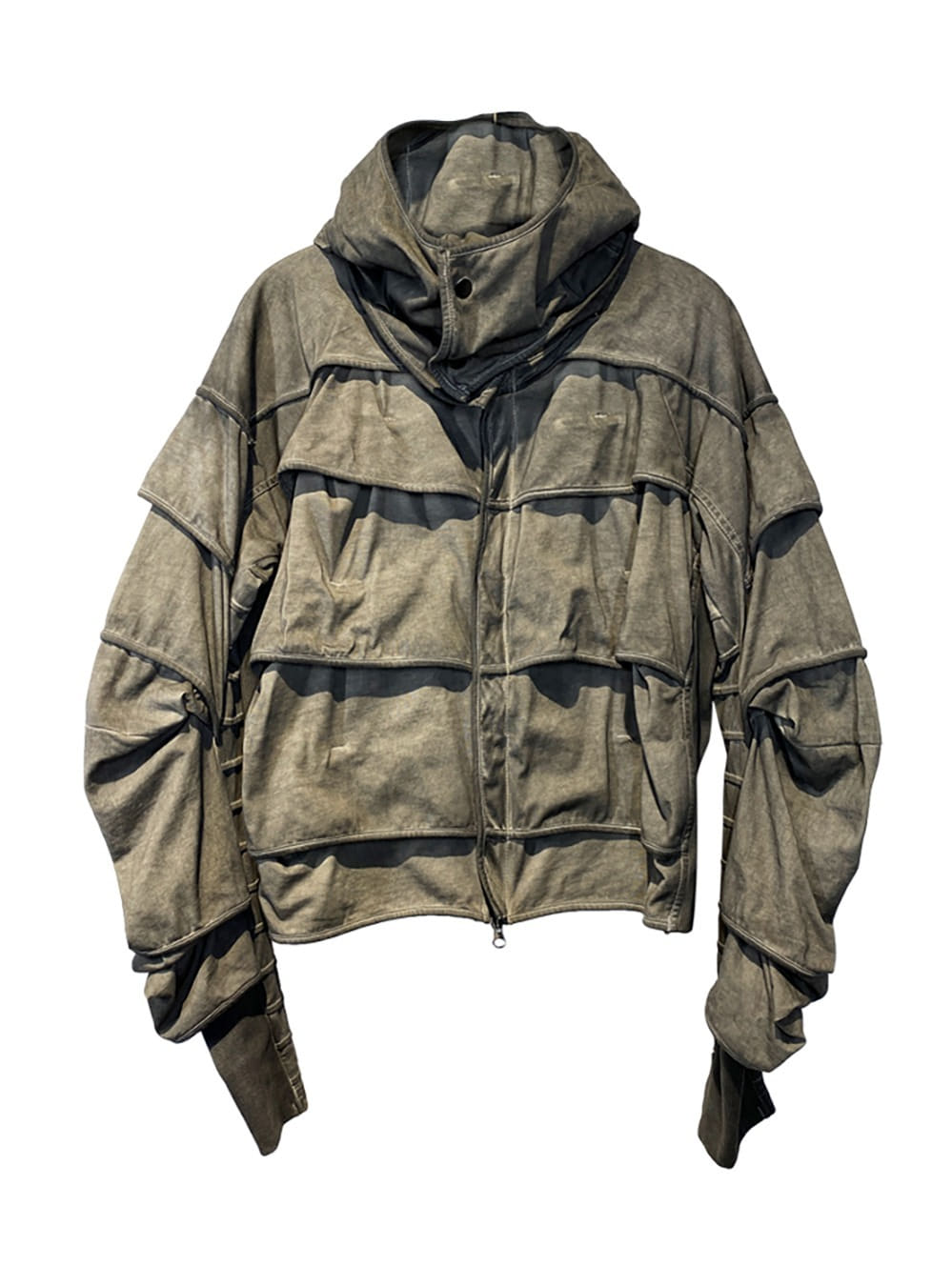 [CHAUNK DRKLAC] Layered Dimensional Sweat Shirt - BCAESAR