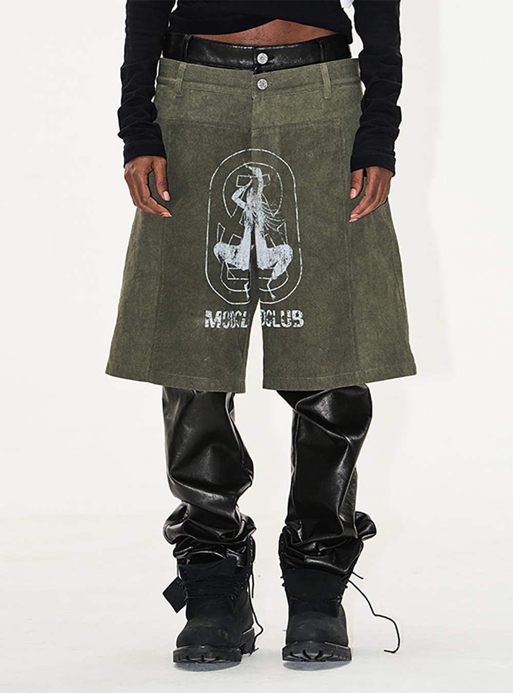 Layered Cargo Kilt Shorts - BCAESAR