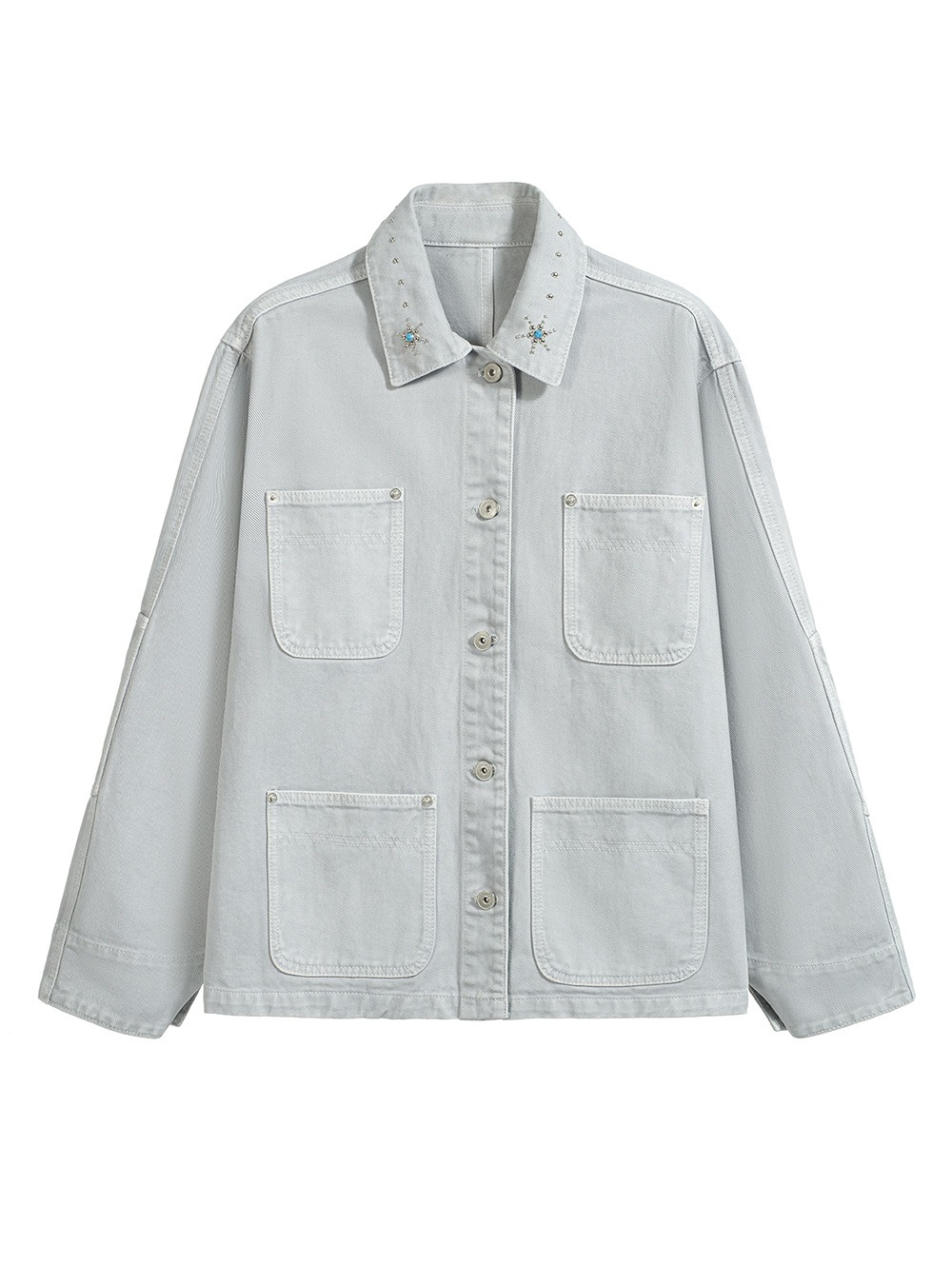 Washed Grey Denim Jacket - BCAESAR