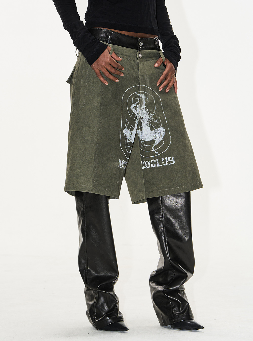 Layered Cargo Kilt Shorts | BCAESAR