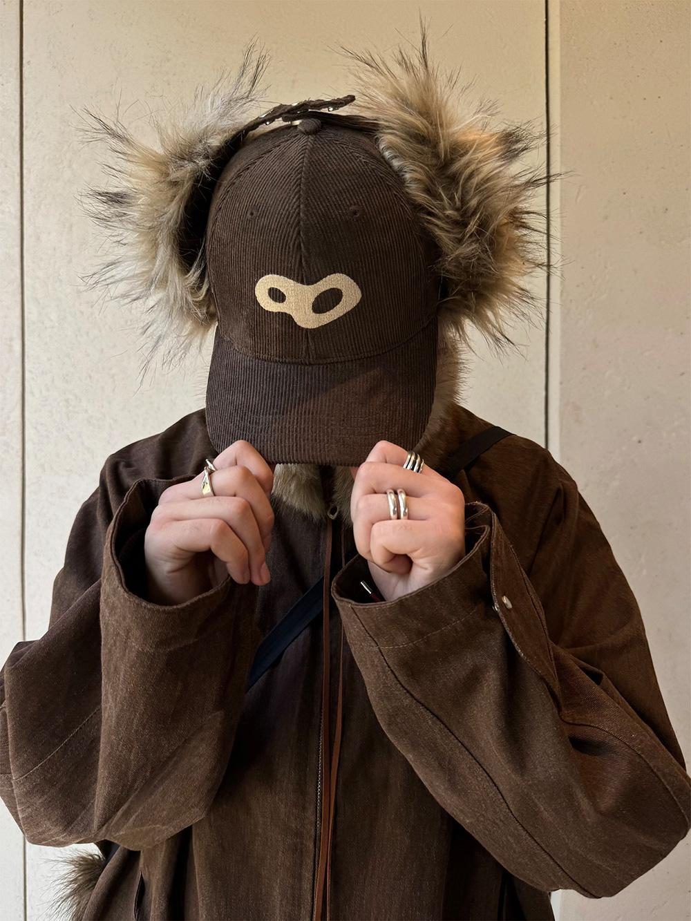 Embroidered Logo Ear Flap Ball Cap | BCAESAR