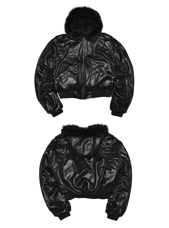 Fur Collar Dual-Sided Bomber Jacket - BCAESAR Fur Collar Dual-Sided Bomber Jacket - BCAESAR