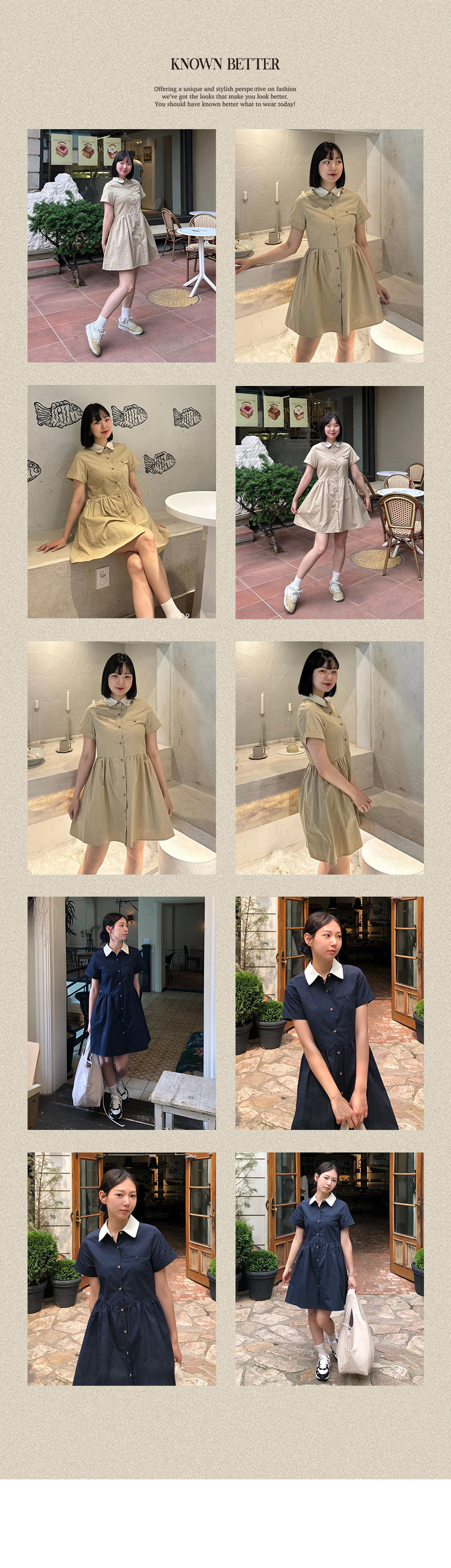 Casual roll up shirt mini ops_Beige | 노운베러