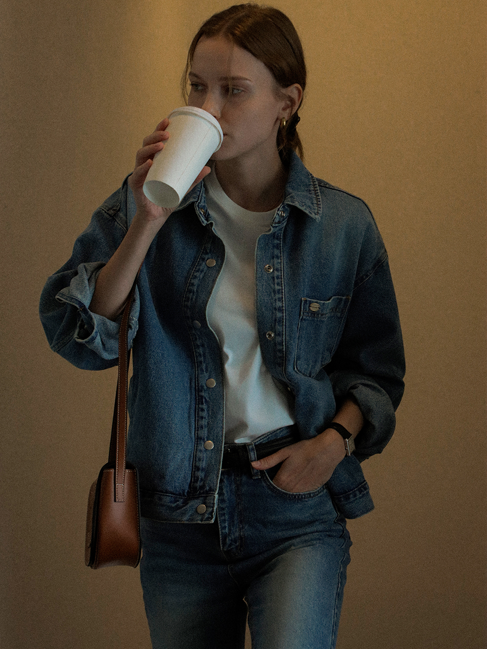 노운베러 - One pocket denim jacket_Blue