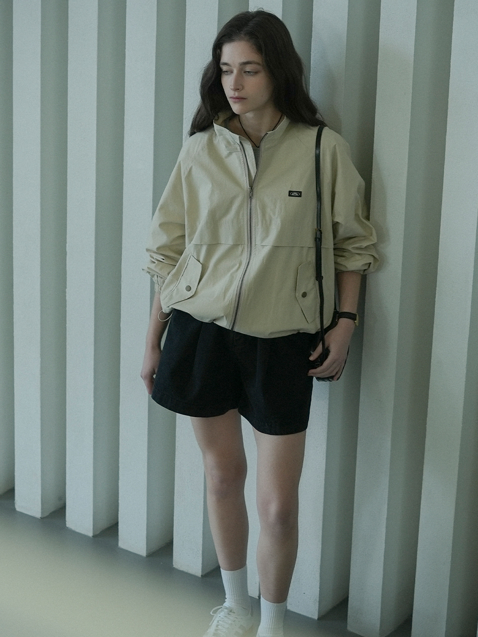 Compact weather cotton string jumper_Beige - 노운베러