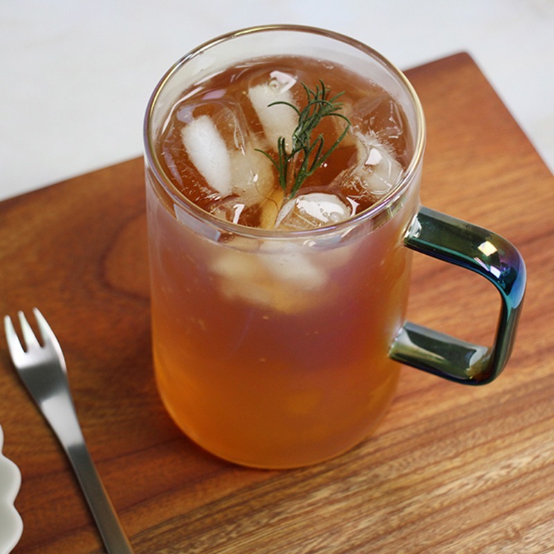 [불곰마켓]마린글라스 컬러리머그 1P 그린/브라운 핸들 360ml(KITA5GL002) - 불곰마켓 Bulgommarket