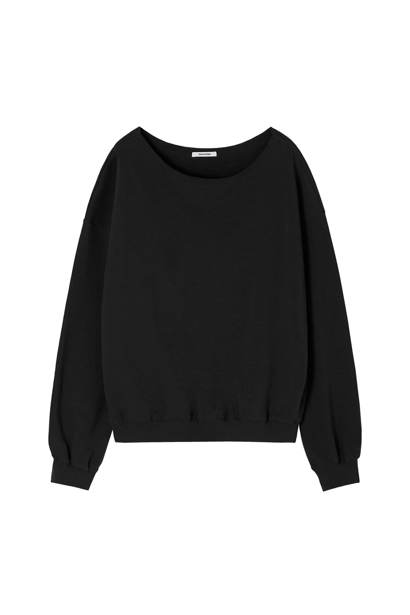 Asymmetric One Shoulder Sweatshirt Black Toomuchtax