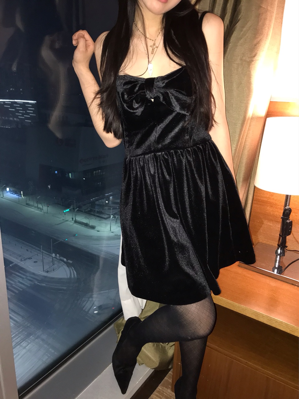 black ribbon dress - hippiedippy 히피디피