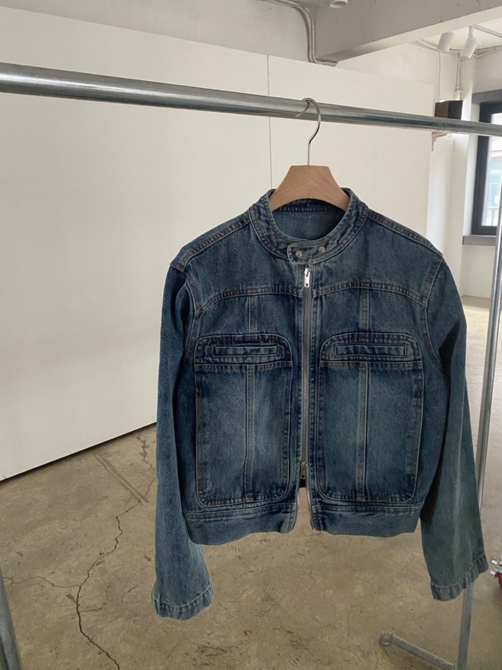 henley denim jacket | hippiedippy 히피디피