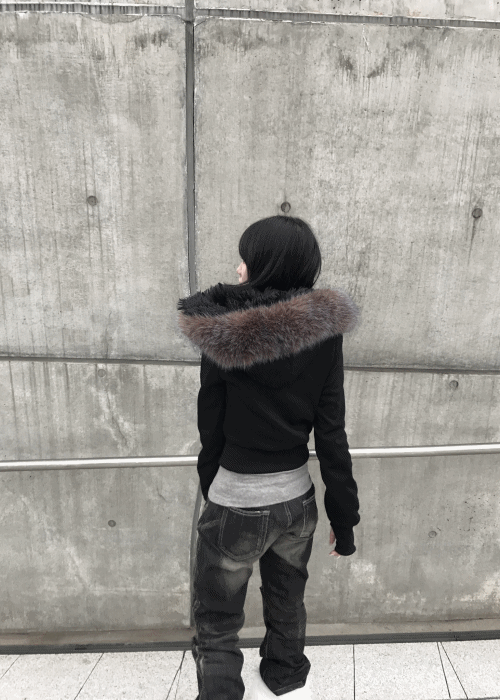 HEAVY WOOL HOODED ZIP-UP - kyoiii