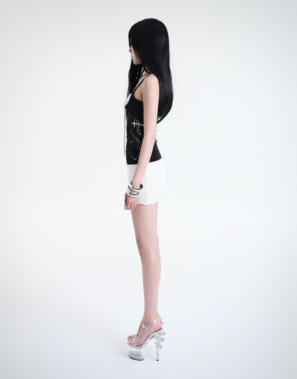 [2ND] SPARKLE MINI SKIRT(WHITE) - kyoiii