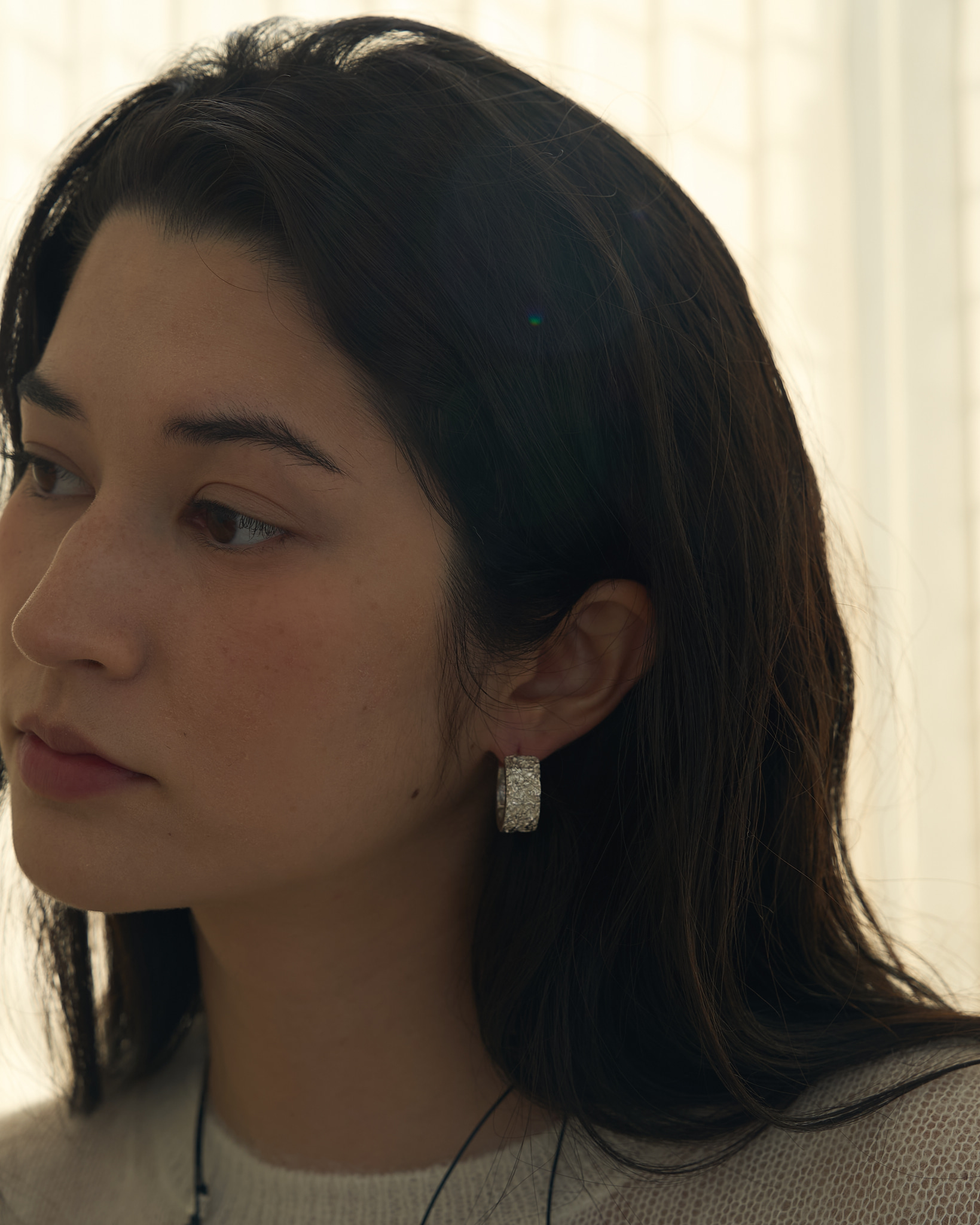 Bold Rough Texture Earing. Silver | 아흐정(ahjeong)