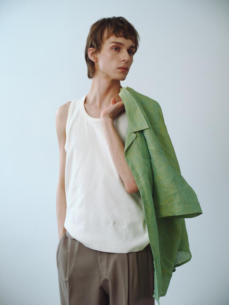 SUPIMA LOGO SLEEVELESS - CREAM - 바이랑 - BY RANG