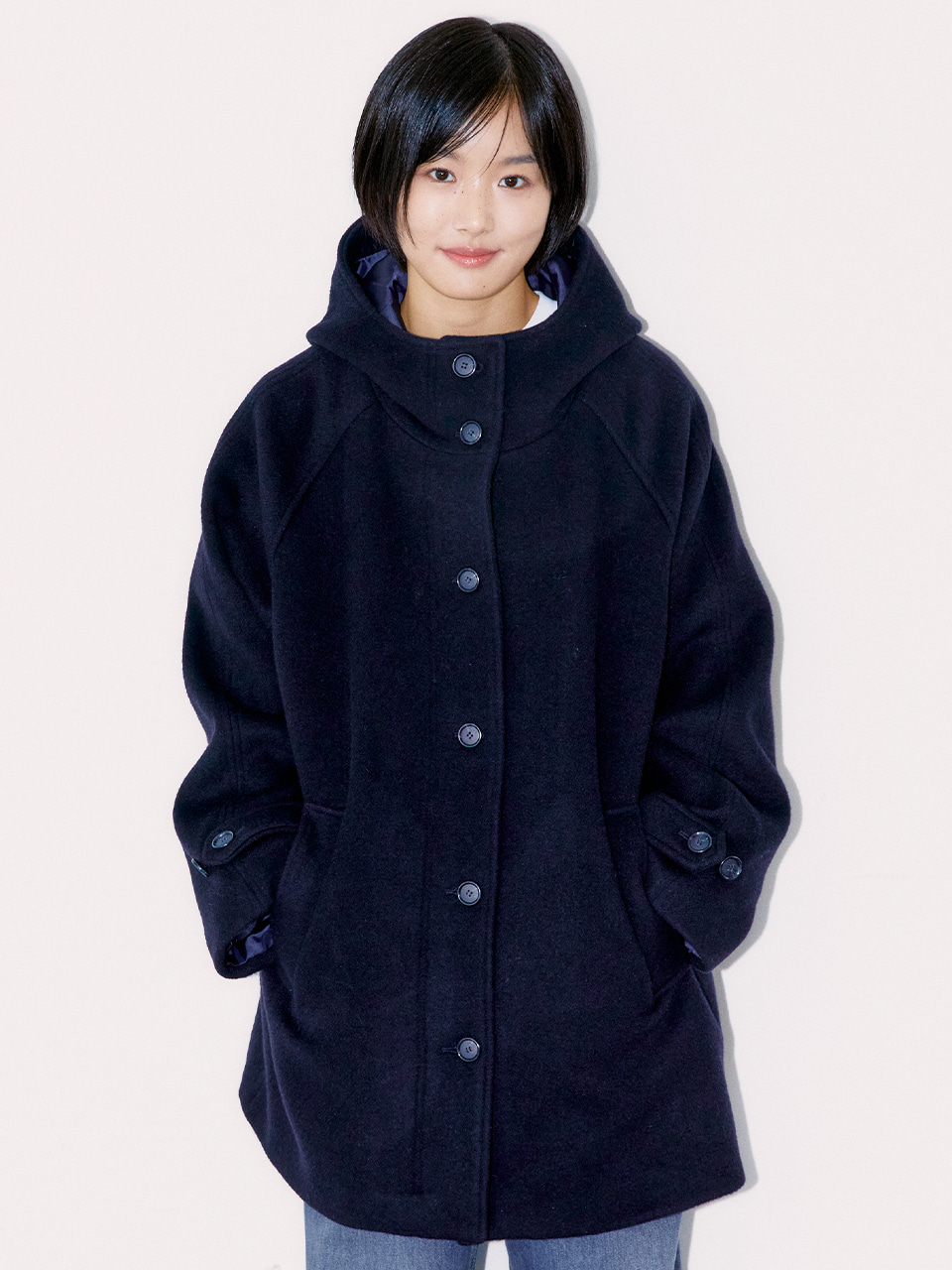 [OAFISH] [유튜버 PICK] Rich Wool Half Coat, Navy - OAFISH | 리켓