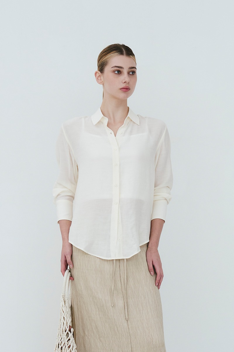 SEE-THROUGH CRINKLE SHIRTS (ivory) | 아티너리 ARTINARY