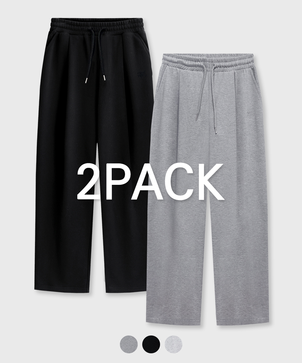 [2PACK] 원턱 와이드 스웨트 팬츠_3color - LEMAIN SECOND