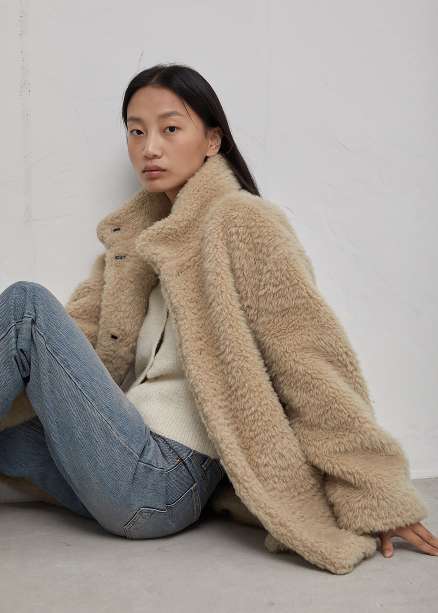 Dec lambswool fur jacket_Beige - MONOA
