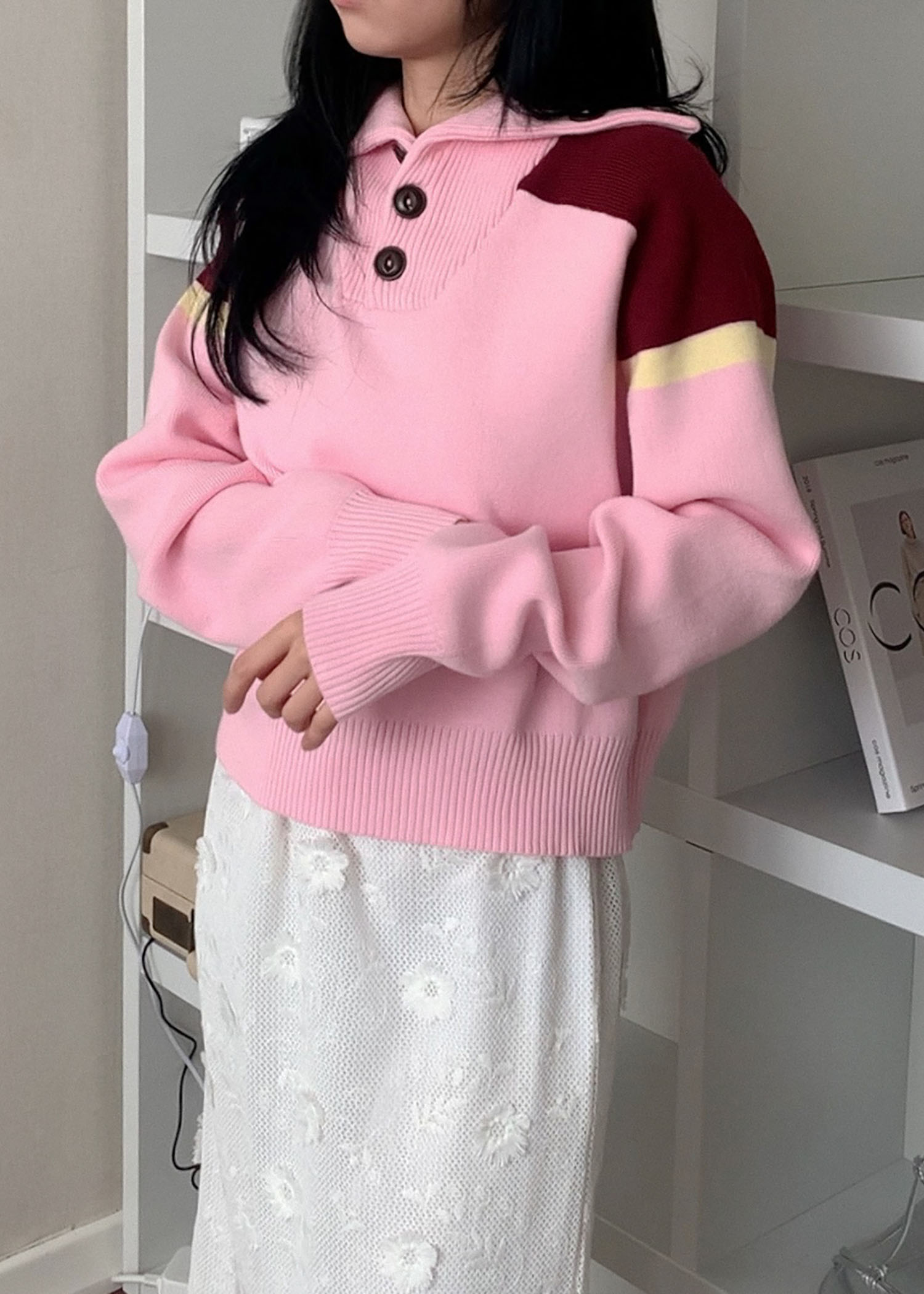 Feb half neck knit_Pink - MONOA