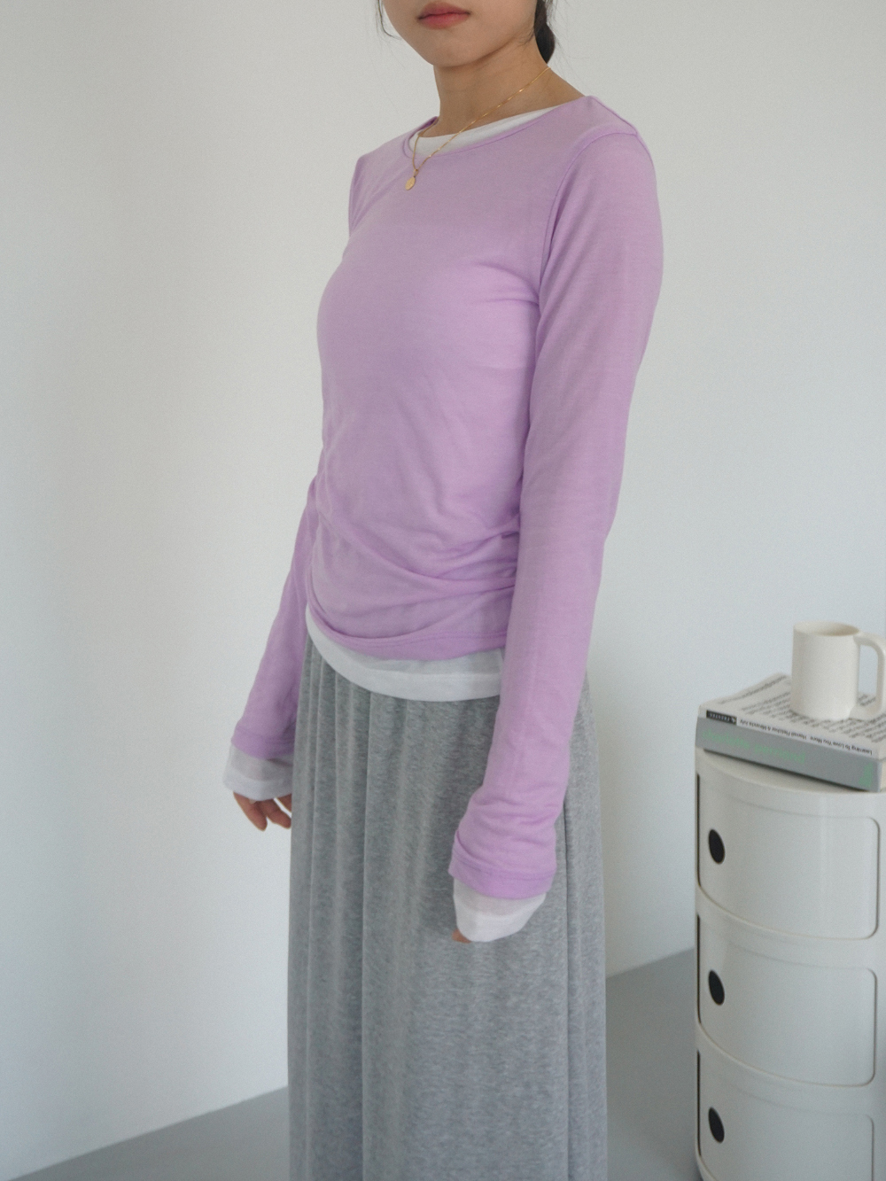 Apr tencel layered tee (5color) - MONOA