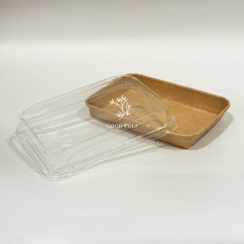 초밥용기 초밥포장 라운드형 사각트레이 G9-03 340ml 600세트 종이도시락 종이트레이 샐러드포장 예쁜도시락 일회용도시락 포장용기 종이용기 굿펄프