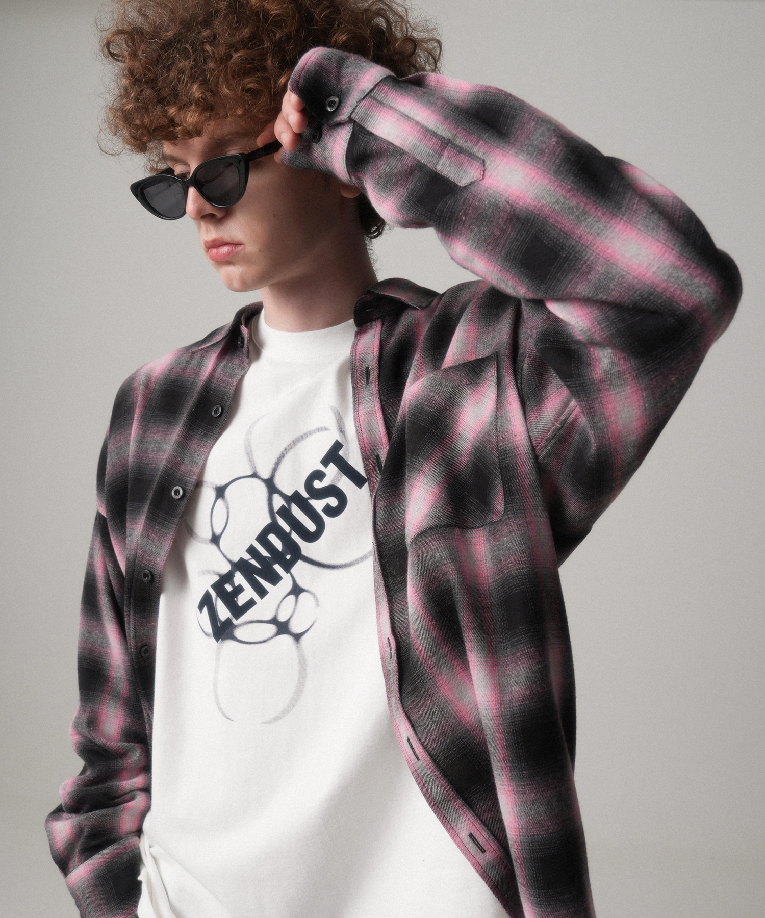 Michelle Check Shirt PINK | ZENDUST