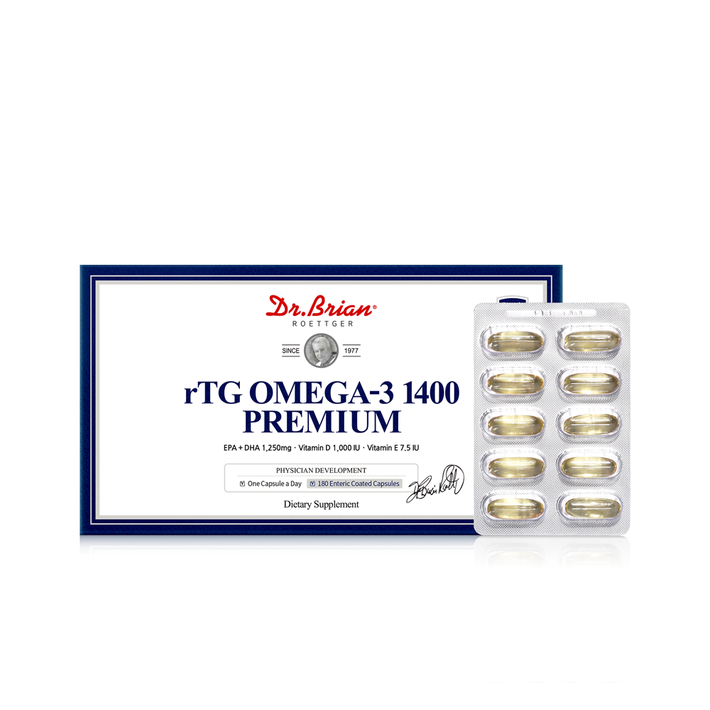 닥터브라이언 장용성 rTG오메가3 1400 프리미엄 180캡슐 (6개월분) - 닥터브라이언 공식몰