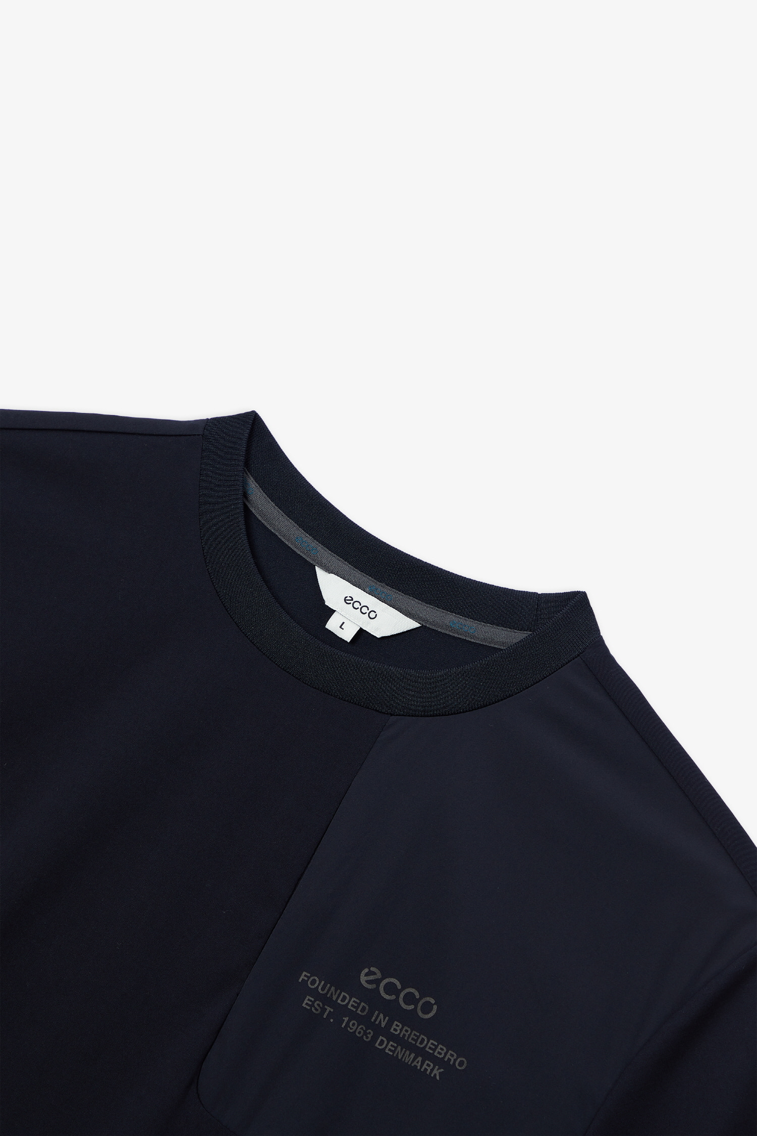우븐 믹스 라운드넥 티셔츠_ECCO GOLF APPAREL
