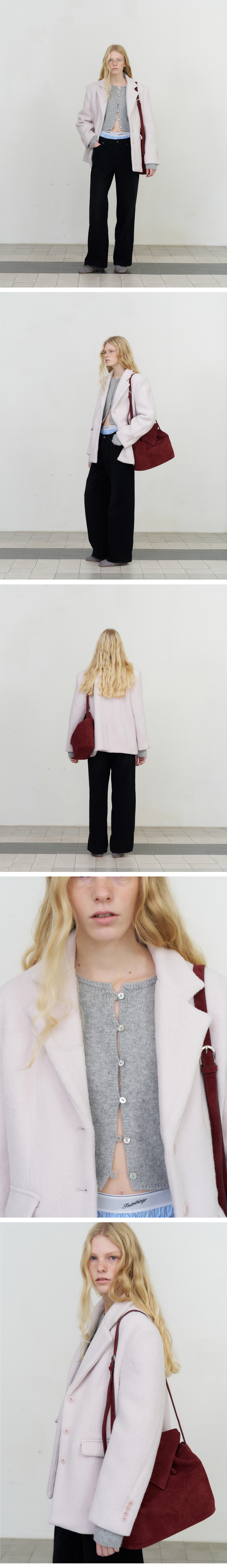 Moondust wool overfit jacket - pink | 포에토