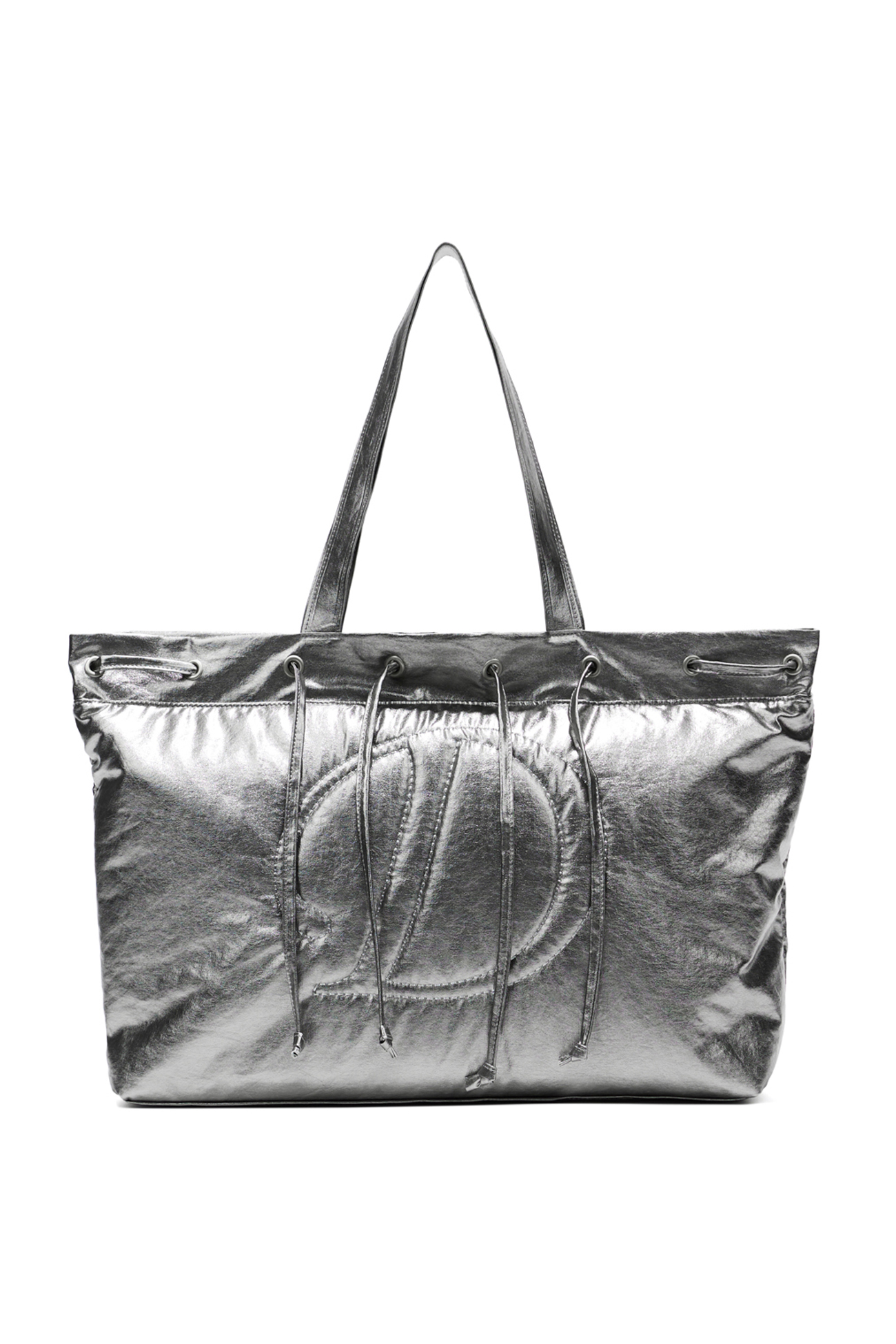 D STITCH PADDING BAG IN SILVER - DEINET