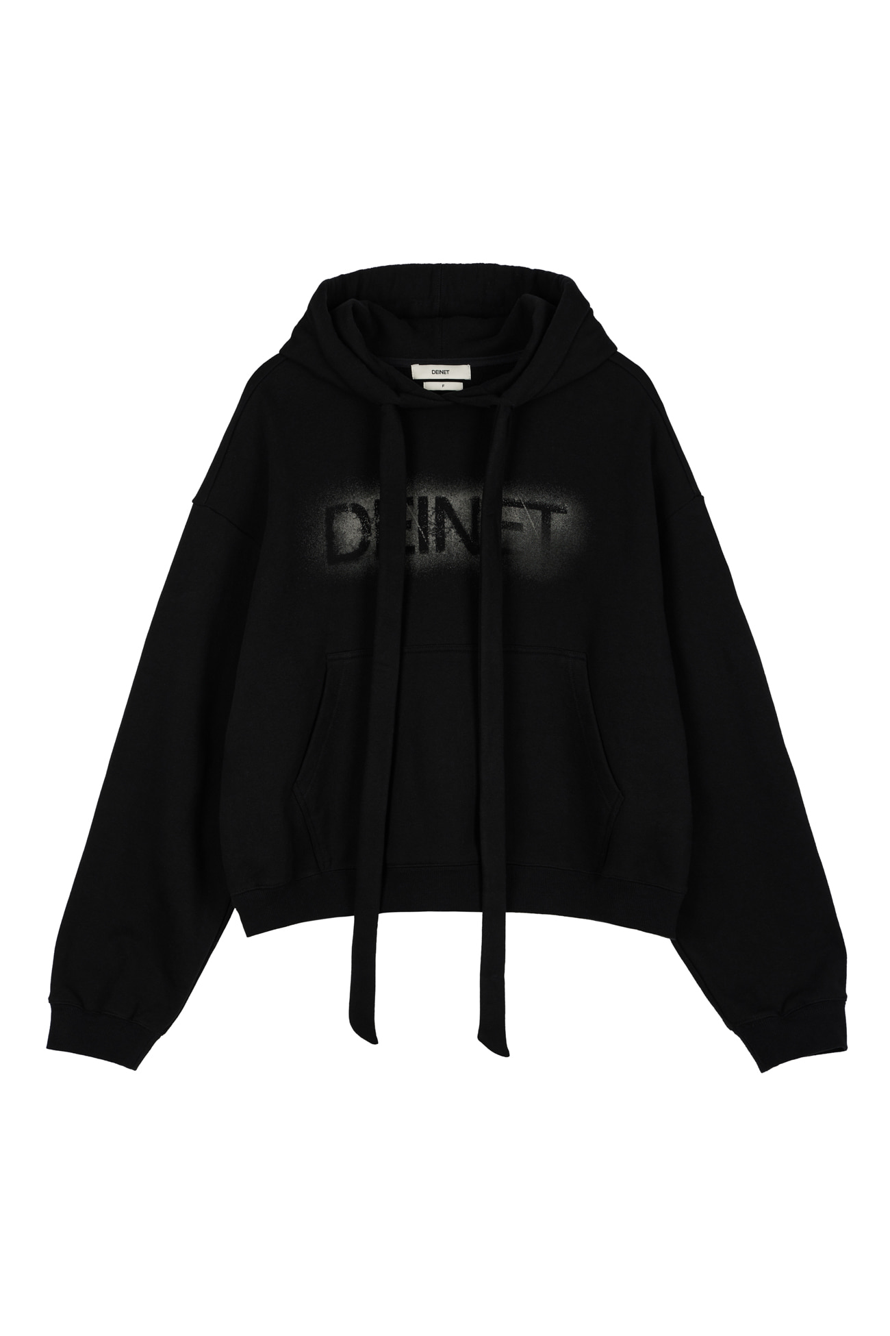 RIBBON STRING POINT HOODIE IN BLACK - DEINET
