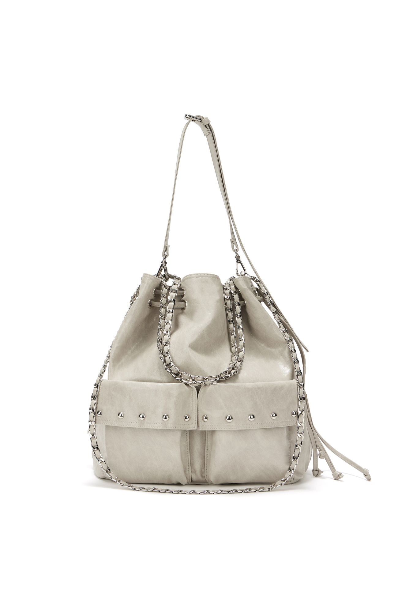 DEINET 5-WAY STUD POCKET MULTI BAG IN ASH BEIGE - DEINET