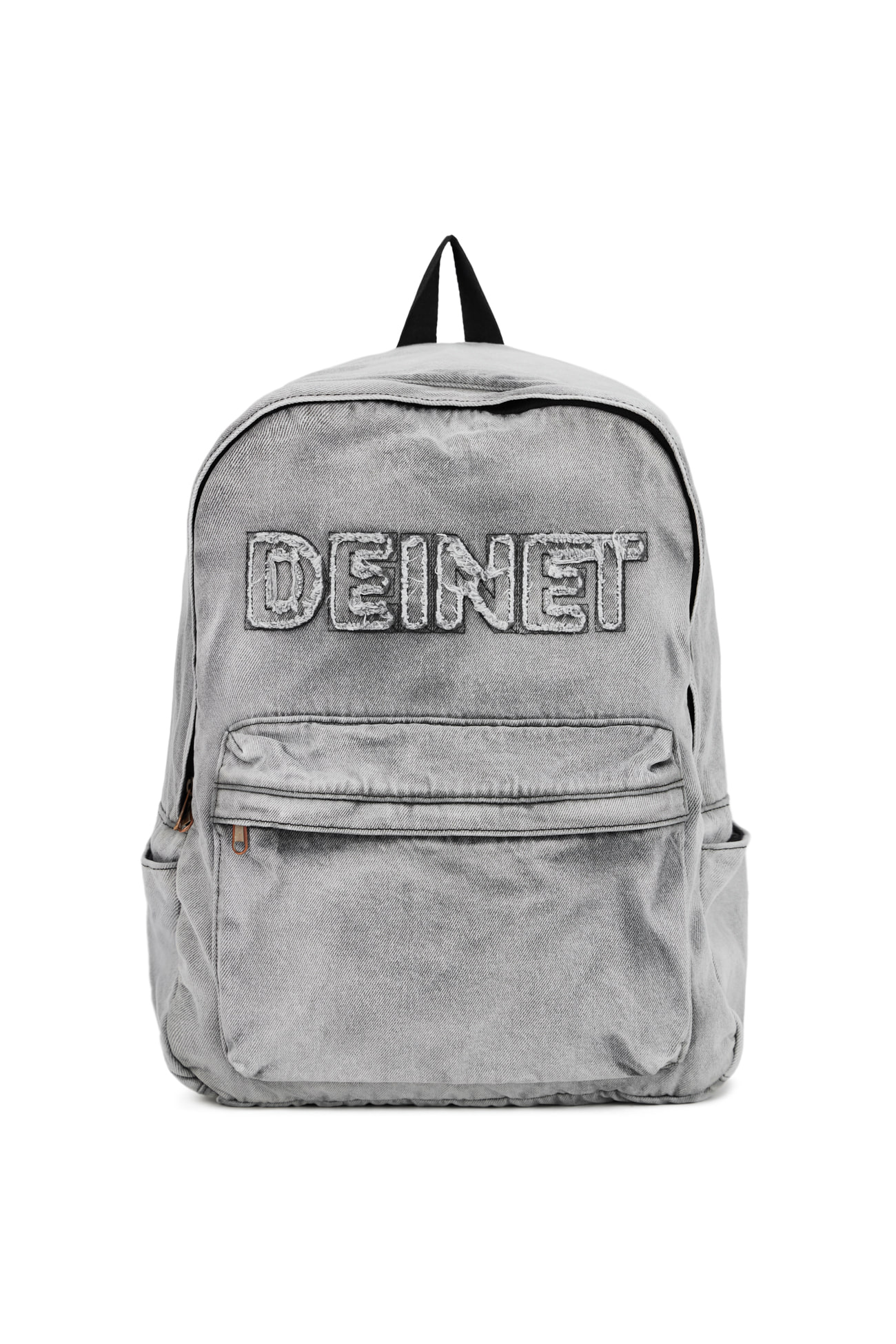 DEINET LOGO DENIM BACKPACK IN BLACK - DEINET