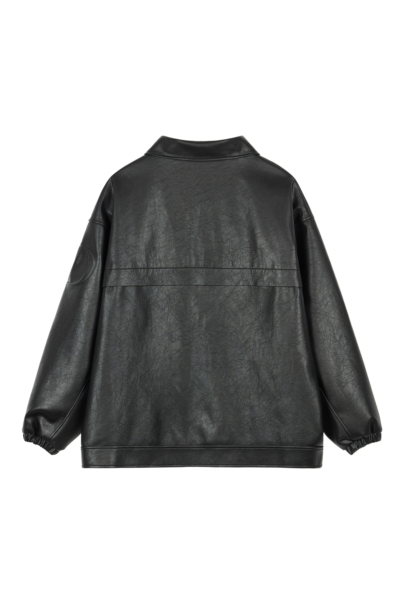 D HALF LEATHER JACKET IN BLACK | DEINET