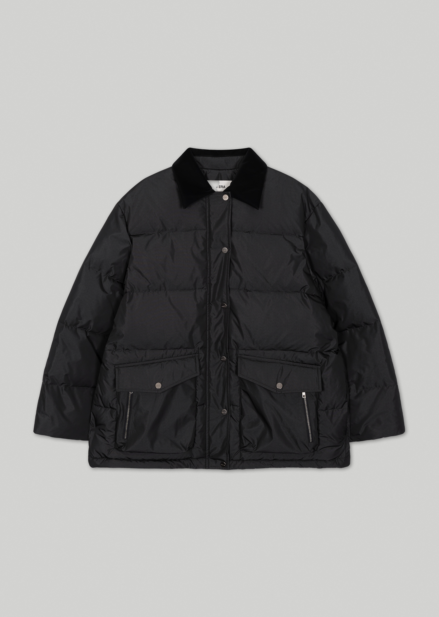 Combi Collar Midi Padding Jumper(Black) - EVOKE ERA