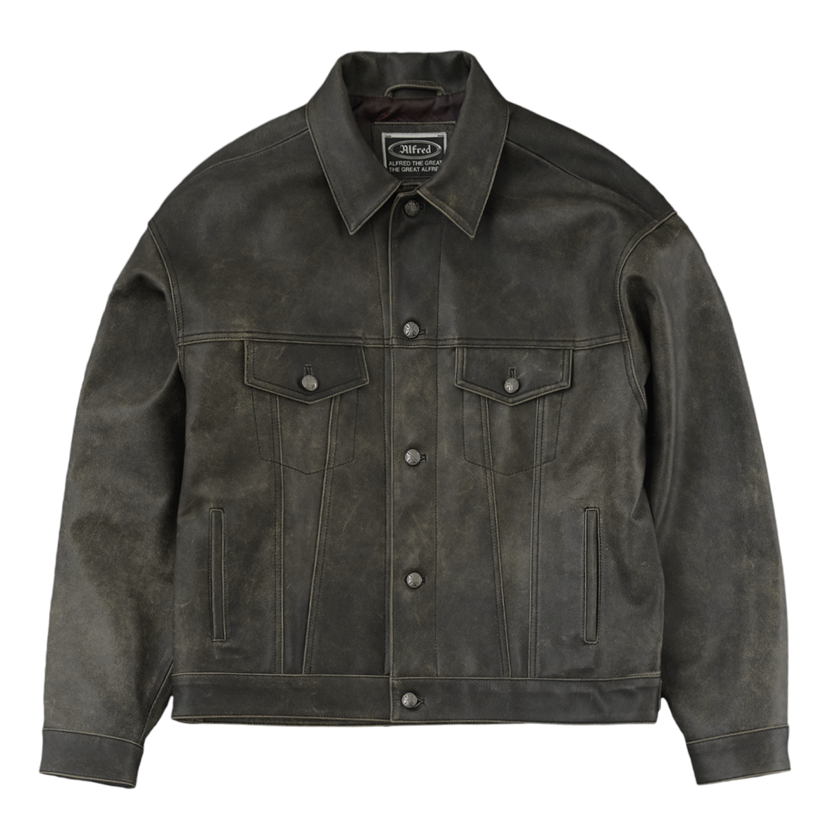 OG LEATHER TRUCKER JACKET / BLACK | Alfred