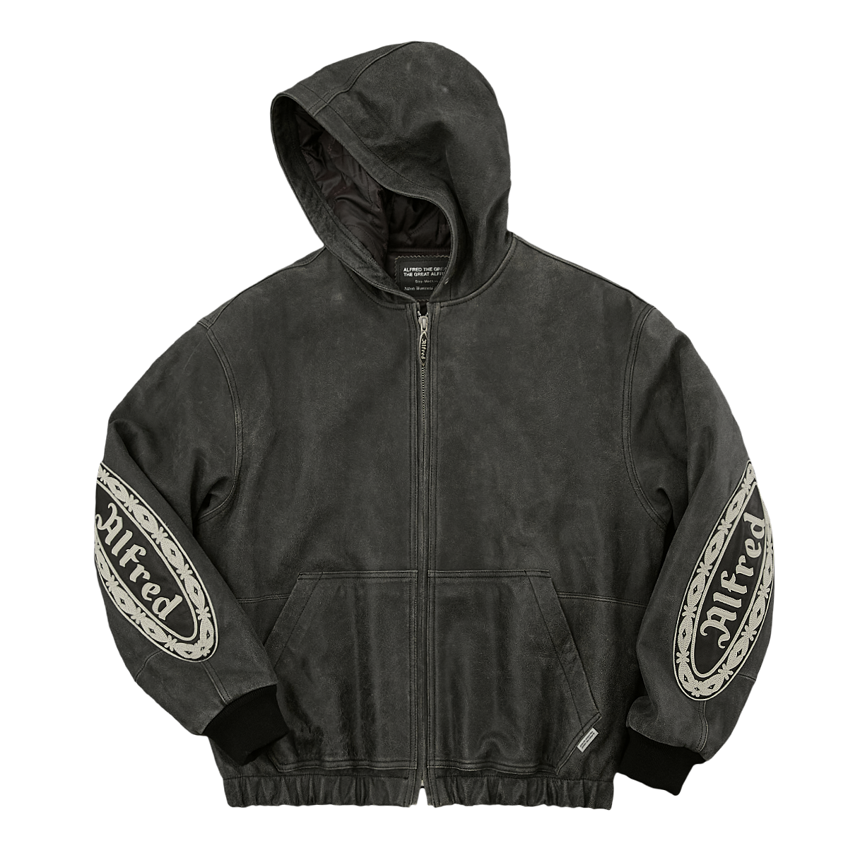 FRED OG LEATHER HOODIED JACKET / BLACK - Alfred