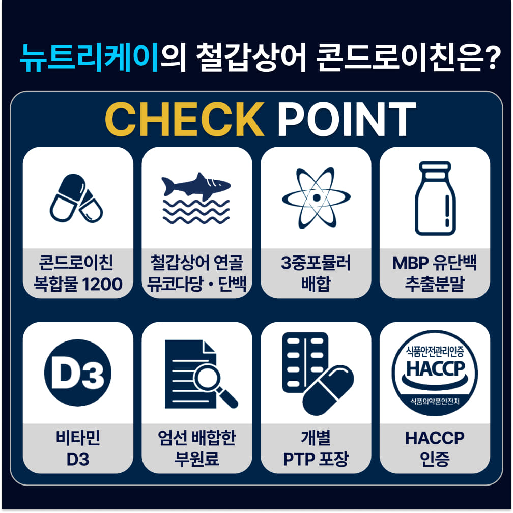 뉴트리케이 뮤코다당단백 철갑상어 연골 콘드로이친 1200 MBP + D3