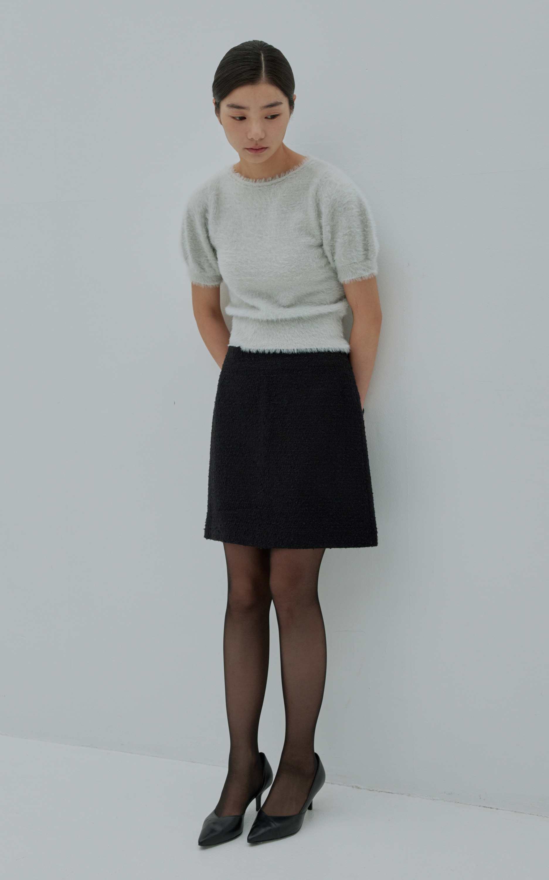 MIST TWEED MINI SKIRT | TOWAV