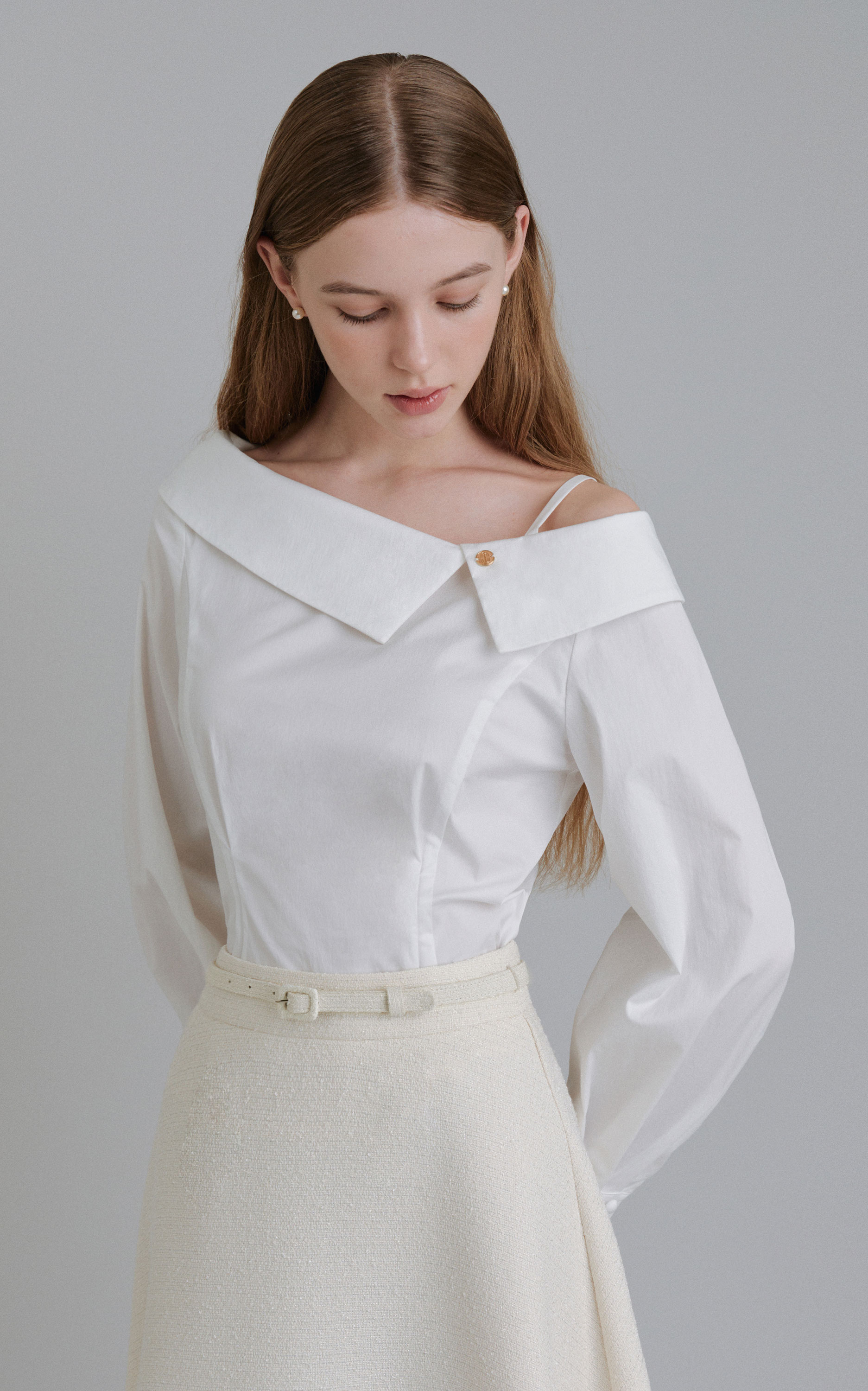 MULE OFF SHOULDER BLOUSE_WHITE - TOWAV