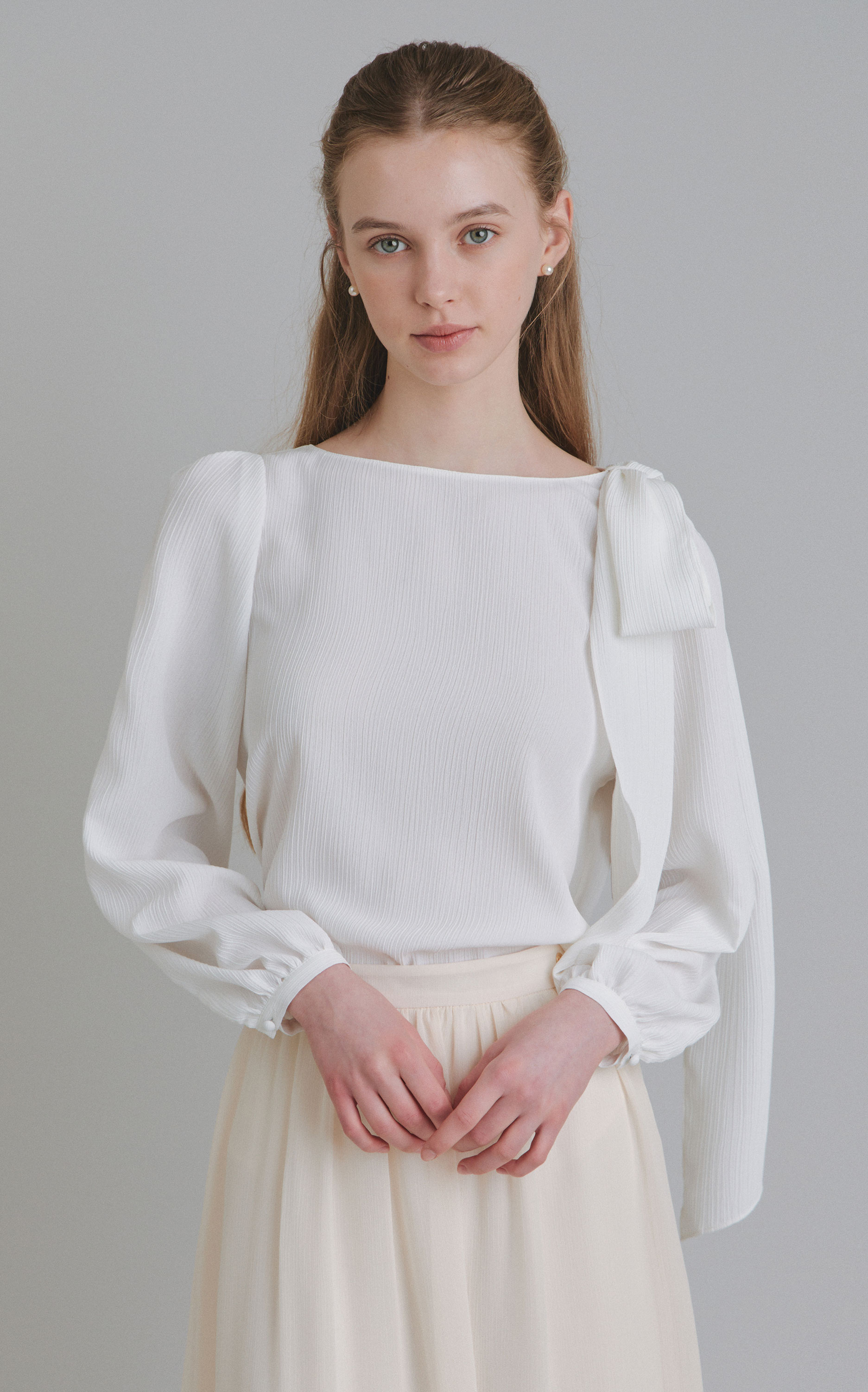 MUN TIE BLOUSE_WHITE - TOWAV