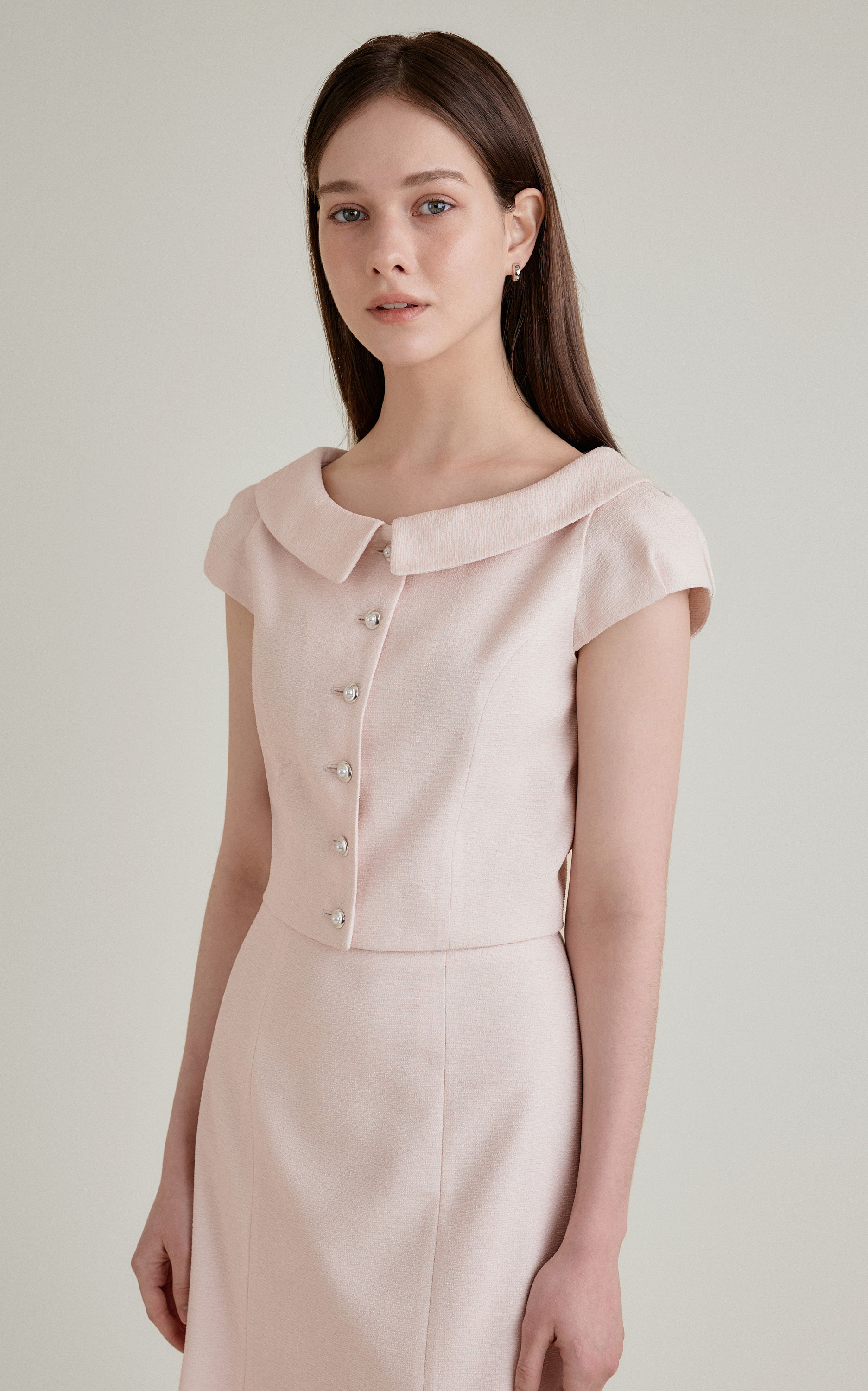 ANN SHORT SLEEVE JACKET_LIGHT PINK - TOWAV