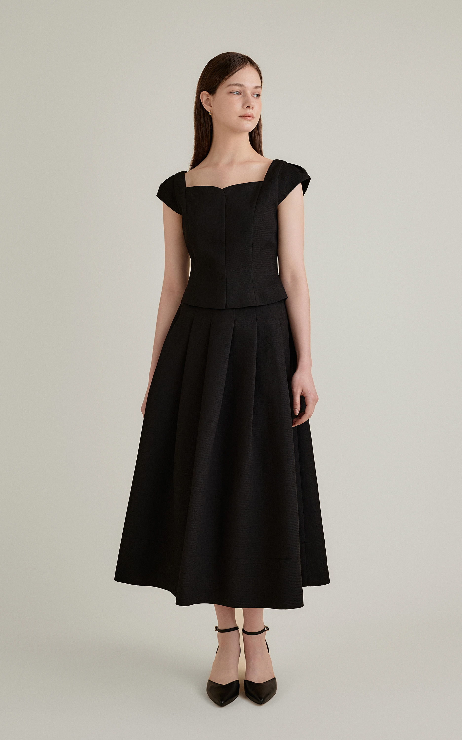 LENNE FLARE SKIRT_BLACK - TOWAV